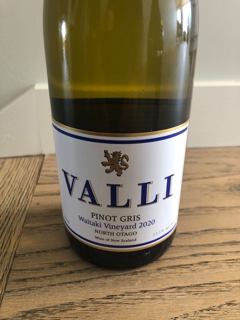 2021 Valli Pinot Gris Waitaki, New Zealand, South Island, Otago ...
