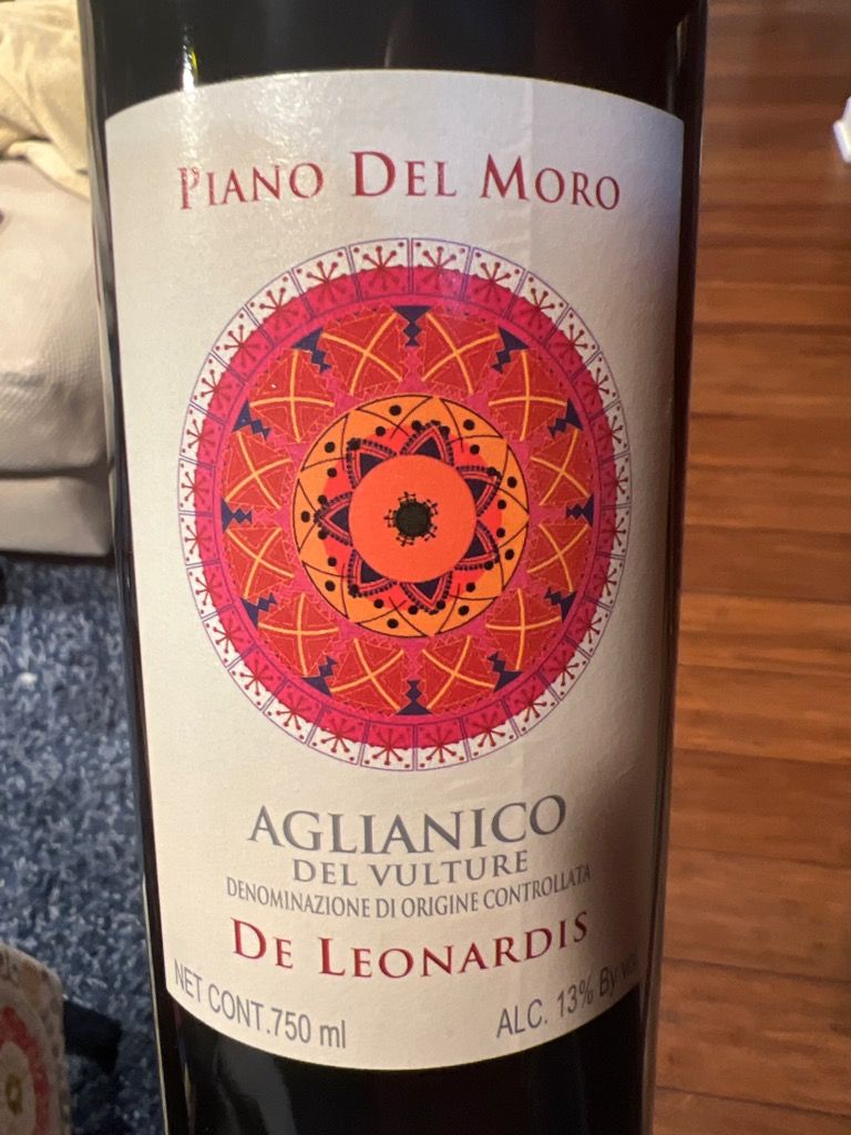 2018 De Leonardis Aglianico del Vulture Piano del Moro, Italy ...