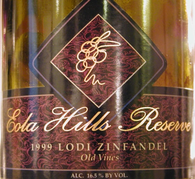 1997 Eola Hills Wine Cellars Zinfandel Old Vines Reserve Lodi, USA ...