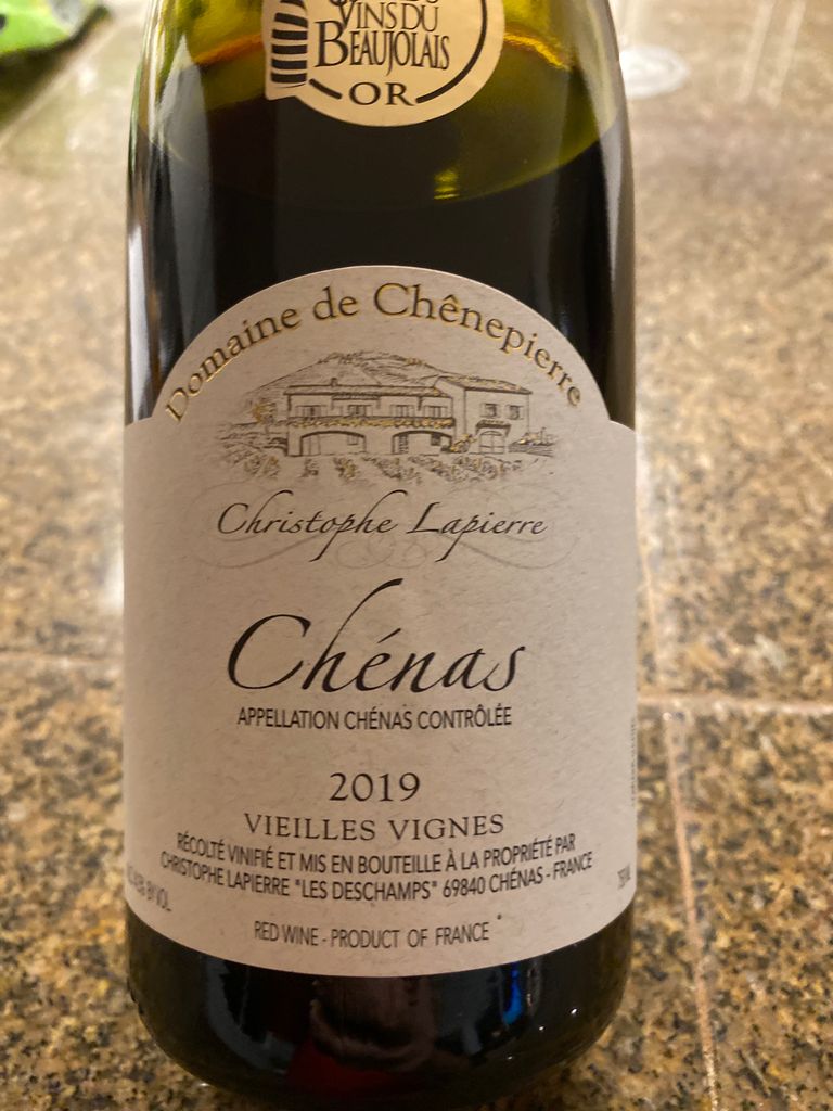 2020 Christophe Lapierre Chénas Domaine de Chènepierre, France ...
