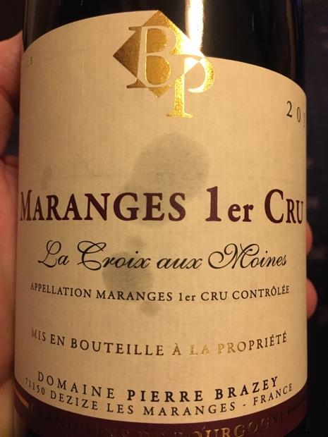 2012 Domaine Pierre Brazey Maranges 1er Cru Le Croix Moines, France ...