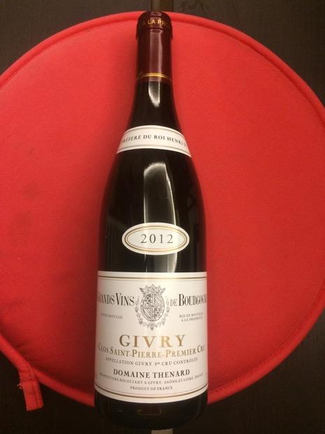 2012 Domaine Thenard Givry 1er Cru Clos St Pierre, France, Burgundy ...
