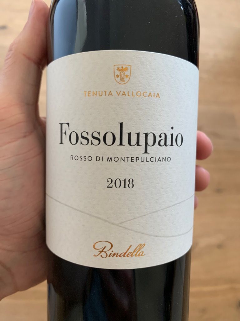 2018 Bindella (Tenuta Vallocaia) Rosso di Montepulciano Fossolupaio ...