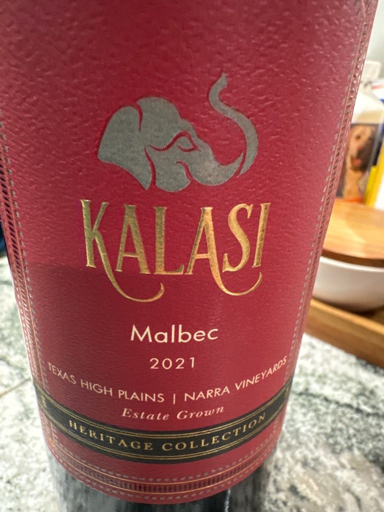 2021 Kalasi Cellars Malbec Heritage Collection, USA, Texas, Texas High ...