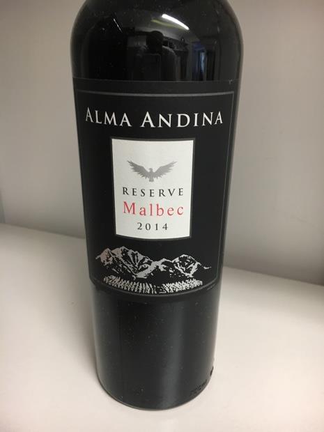 2014 Andean Vineyards Malbec Alma Andina Reserve, Argentina, Mendoza ...