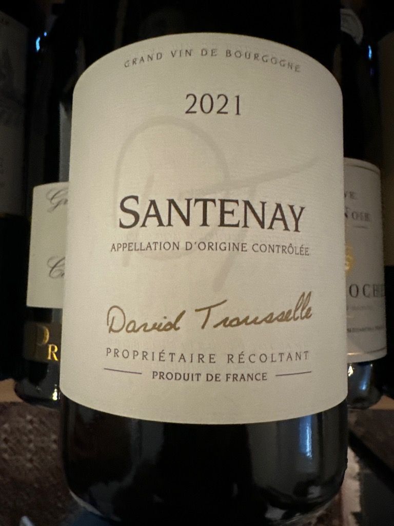 2021 David Trousselle Santenay, France, Burgundy, Côte de Beaune ...