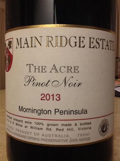 2013 Main Ridge Estate Pinot Noir The Acre, Australia, Victoria, Port ...