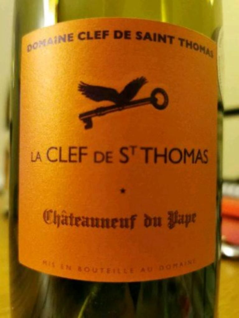 2018 Domaine Clef de Saint Thomas Châteauneuf-du-Pape La Clef de St ...