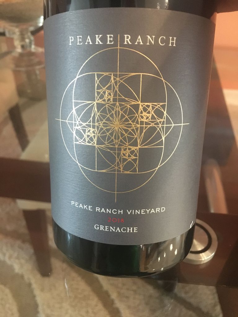 2018 Peake Ranch Grenache Peake Ranch Vineyard, USA, California ...