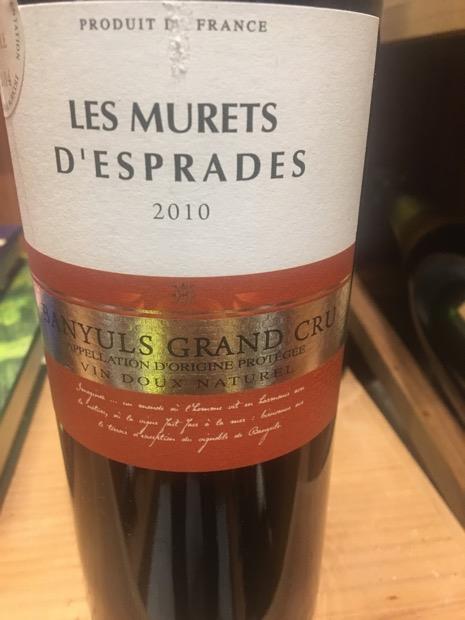 2010 Les Murets D'esprades Banyuls Grand Cru, France, Languedoc ...
