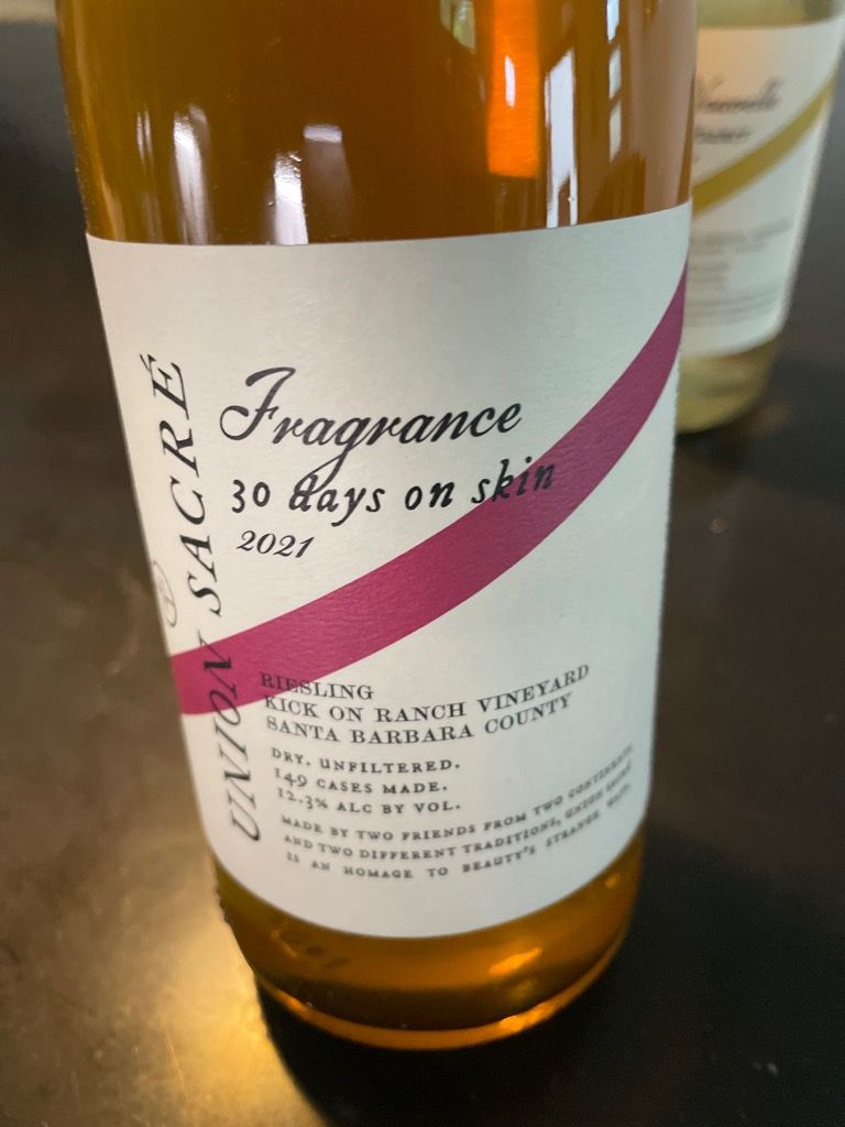 2021 Union Sacré Riesling Fragrance Rancho Sisquoc Vineyard, USA ...