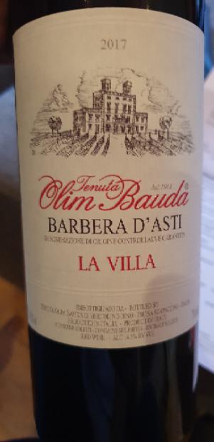 2017 Tenuta Olim Bauda Barbera d'Asti La Villa, Italy, Piedmont, Asti ...