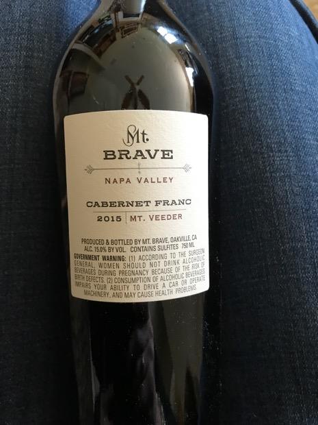 2015 Mt. Brave Cabernet Franc, USA, California, Napa Valley, Mt. Veeder ...