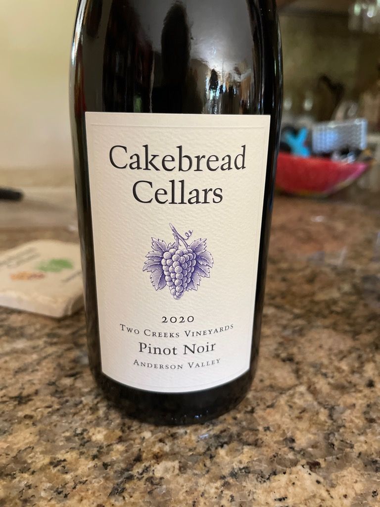 2020 Cakebread Cellars Pinot Noir Two Creeks Vineyard, USA, California ...