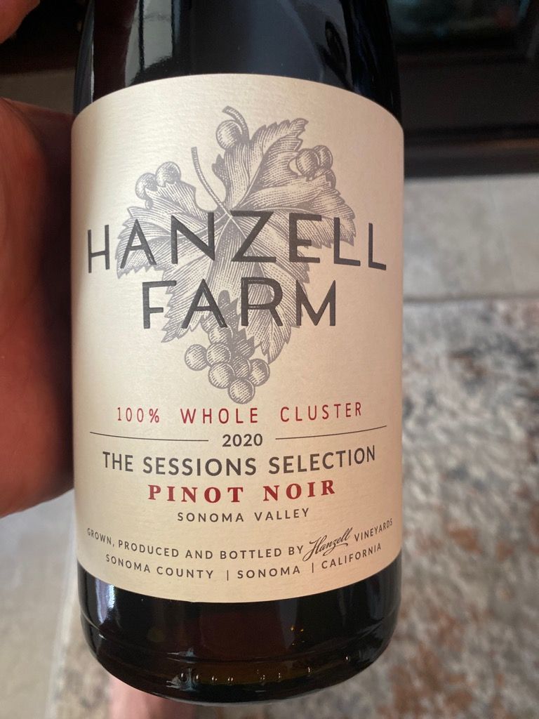 2020 Hanzell Pinot Noir Hanzell Farm The Sessions Selection Whole ...