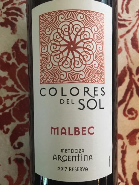 2017 Colores Del Sol Malbec Reserva, Argentina, Mendoza - CellarTracker