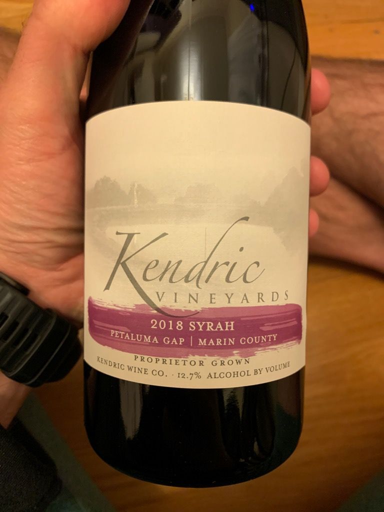 2018 Kendric Vineyards Syrah Petaluma Gap, USA, California, Sonoma ...