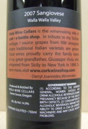 2016 Viola Wine Cellars Sangiovese Nicholas Cole Vineyard, USA ...