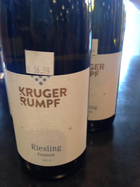 2017 Kruger-Rumpf Estate Riesling Feinherb, Germany, Nahe - CellarTracker