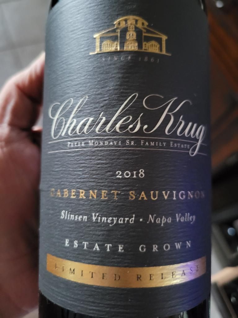 2018 Charles Krug Winery (Peter Mondavi Family) Cabernet Sauvignon ...