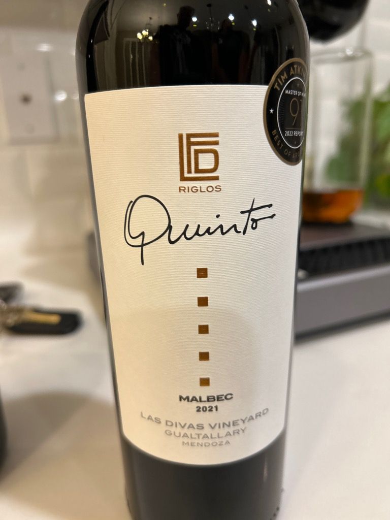 2022 Riglos Malbec Quinto Finca Las Divas, Argentina, Mendoza, Valle de ...