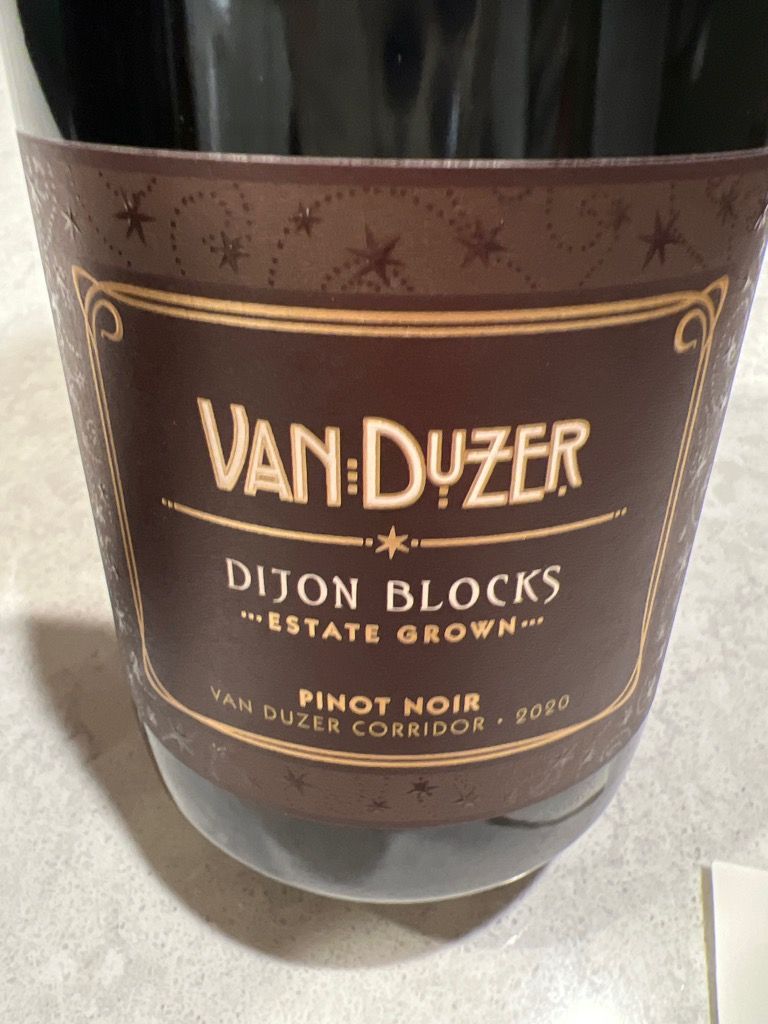 2020 Van Duzer Pinot Noir Dijon Blocks, USA, Oregon, Willamette Valley ...