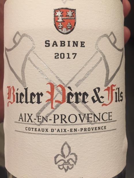 2017 Bieler Père et Fils Coteaux d'Aix-en-Provence Rosé Sabine, France ...