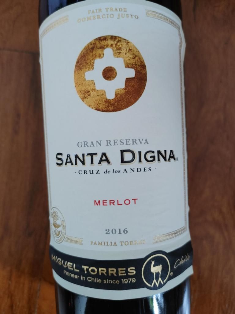 2016 Miguel Torres Merlot Santa Digna Gran Reserva Cruz de los Andes ...