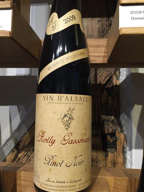 2009 Rolly Gassmann Pinot Noir Réserve Millésime, France, Alsace ...