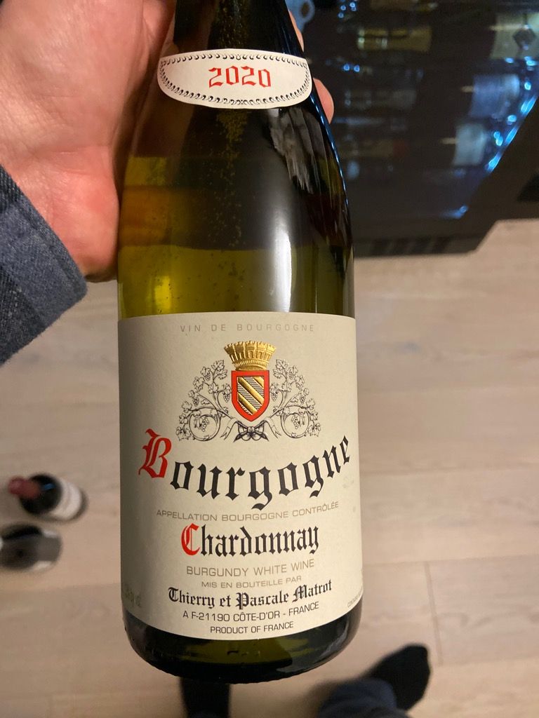 2020 Domaine Matrot Chardonnay Bourgogne Blanc, France, Burgundy ...