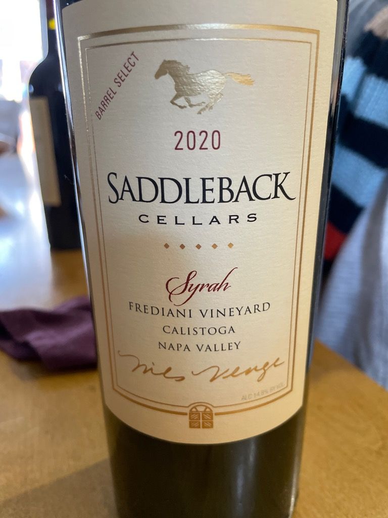 2020 Saddleback Cellars Syrah Frediani Vineyard, USA, California, Napa Valley, Calistoga ...