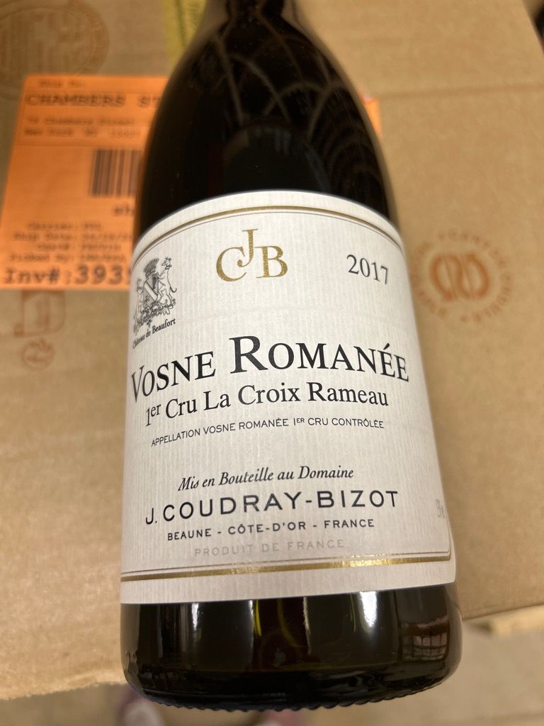 2017 Domaine J Coudray-Bizot Vosne-Romanée 1er Cru La Croix Rameau ...