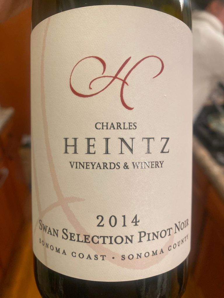 2014 Charles Heintz Pinot Noir Swan, USA, California, Sonoma County ...