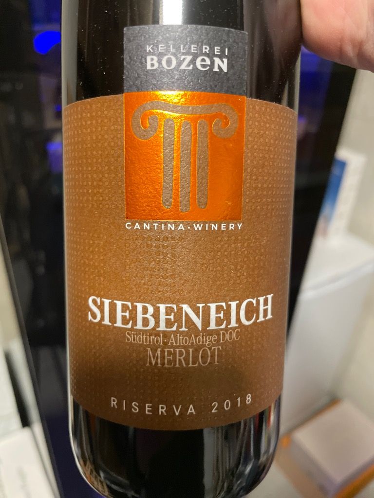 2019 Kellerei Bozen / Cantina Bolzano Merlot Riserva Siebeneich, Italy, Trentino-Alto Adige ...