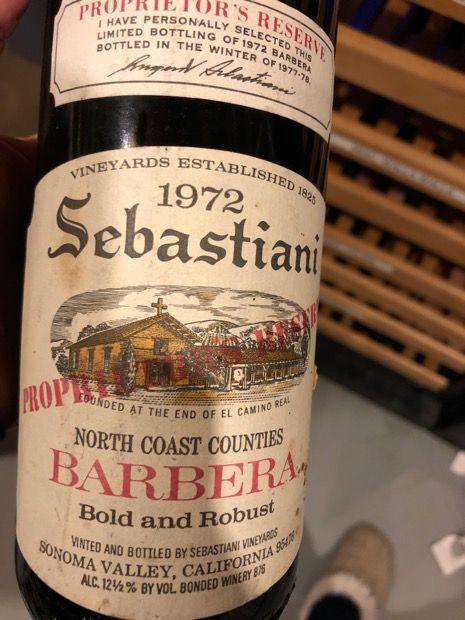 1969 Sebastiani Vineyards & Winery Barbera, USA, California, Sonoma ...