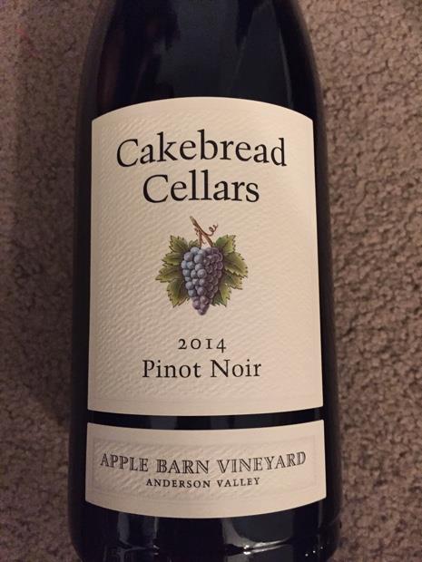 2014 Cakebread Cellars Pinot Noir Apple Barn Vineyard, USA, California ...