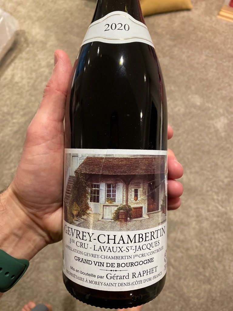 2020 Gérard Raphet Gevrey-Chambertin 1er Cru Lavaux St. Jacques, France ...