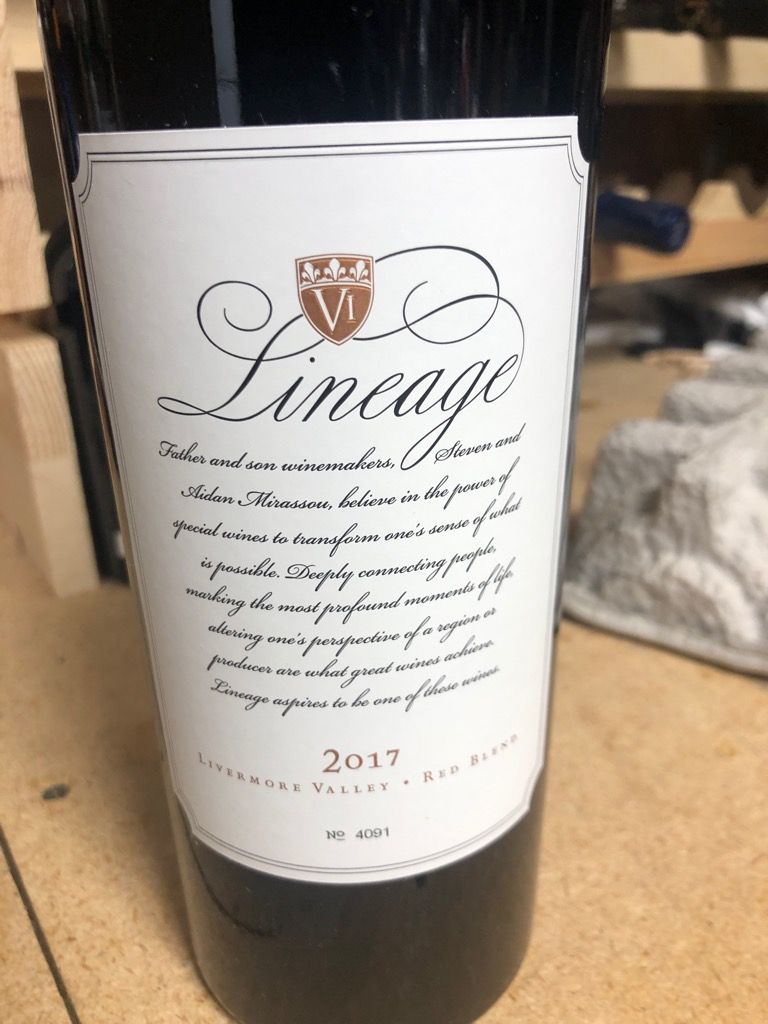 2017 Steven Kent Winery Lineage, USA, California, San Francisco Bay ...