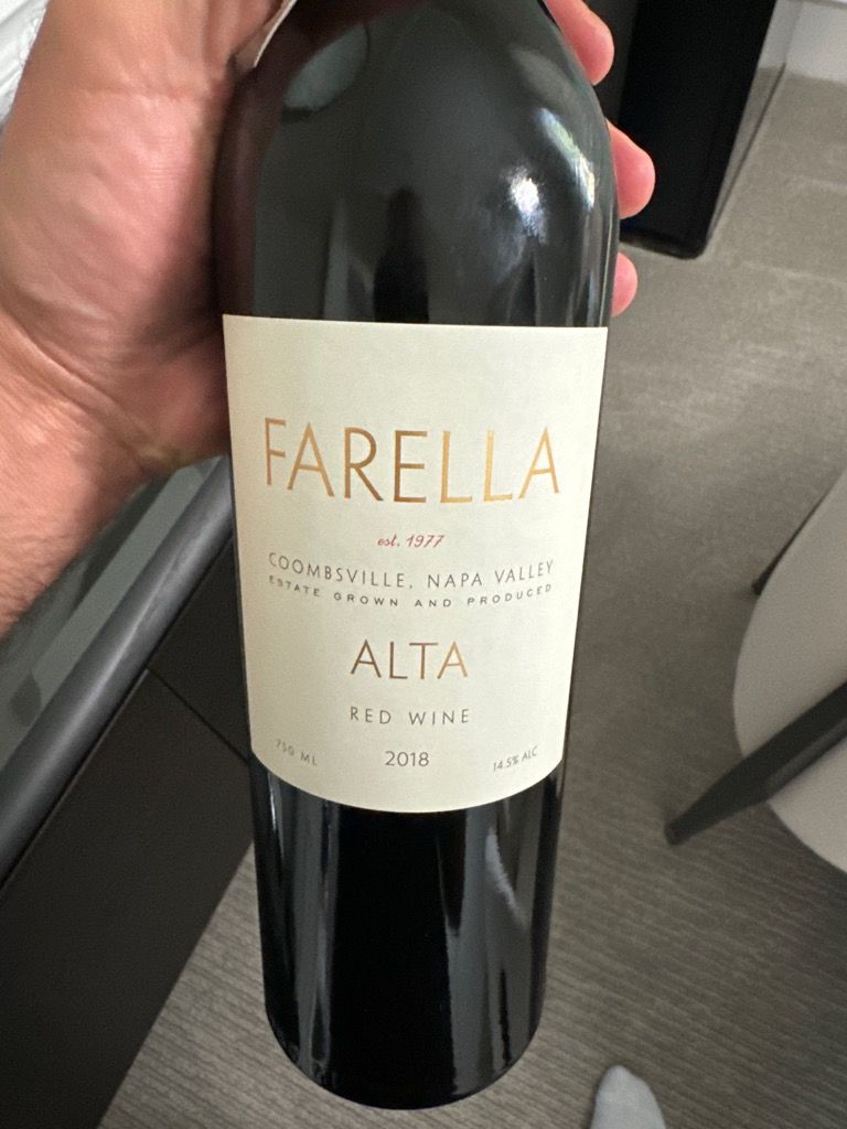 2019 Farella Vineyards Alta, USA, California, Napa Valley - CellarTracker