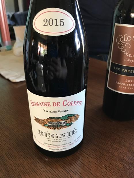 2015 Domaine de Colette Régnié, France, Burgundy, Beaujolais, Régnié ...
