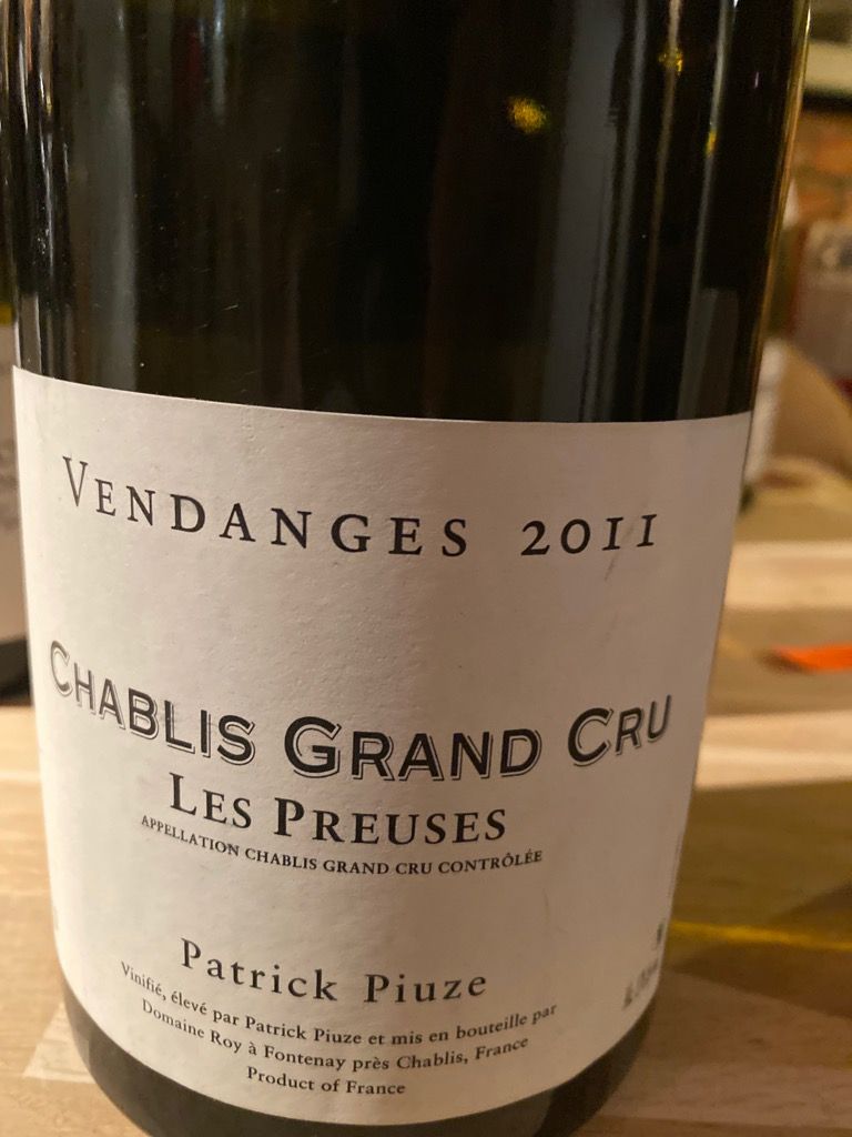 2010 Patrick Piuze Chablis Grand Cru Les Preuses, France, Burgundy ...