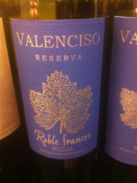 2012 Compañía Bodeguera Valenciso Rioja Reserva, Spain, La Rioja, La ...