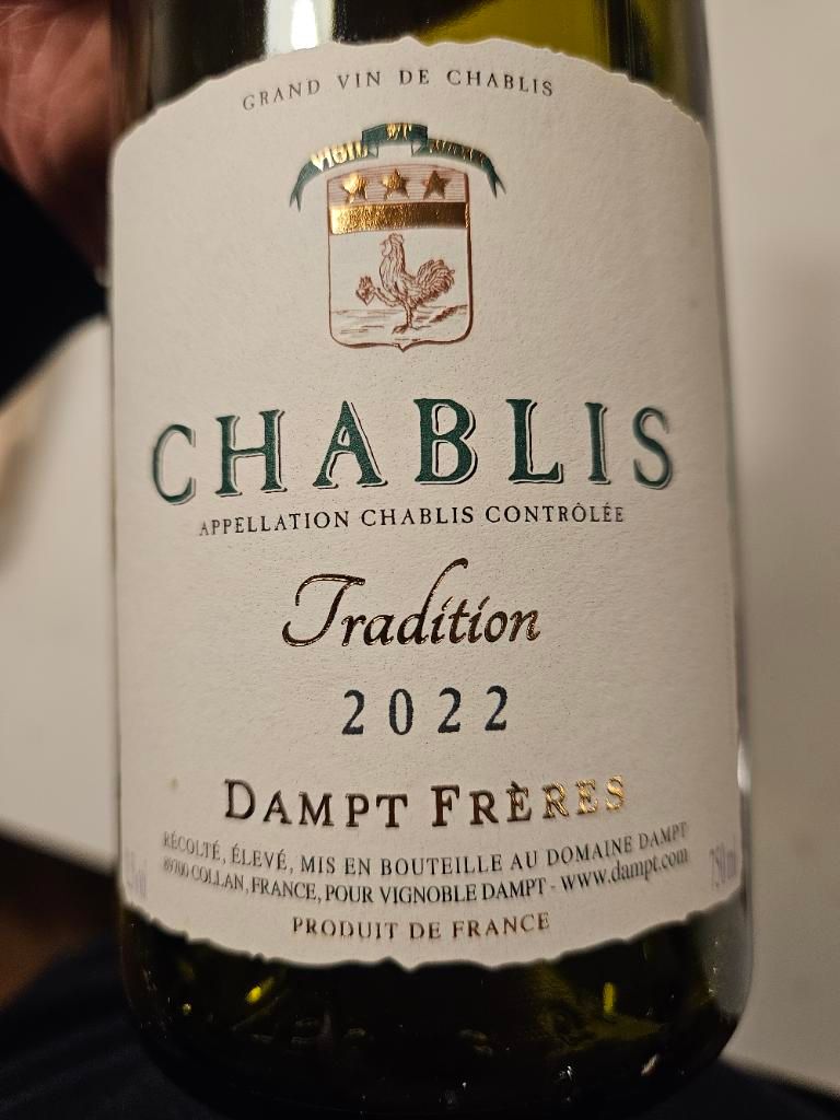 2022 Domaine Dampt Frères Chablis Tradition, France, Burgundy, Chablis ...