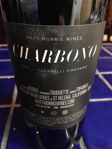 2016 Matt Morris Wines Charbono Tofanelli Vineyard, USA, California ...