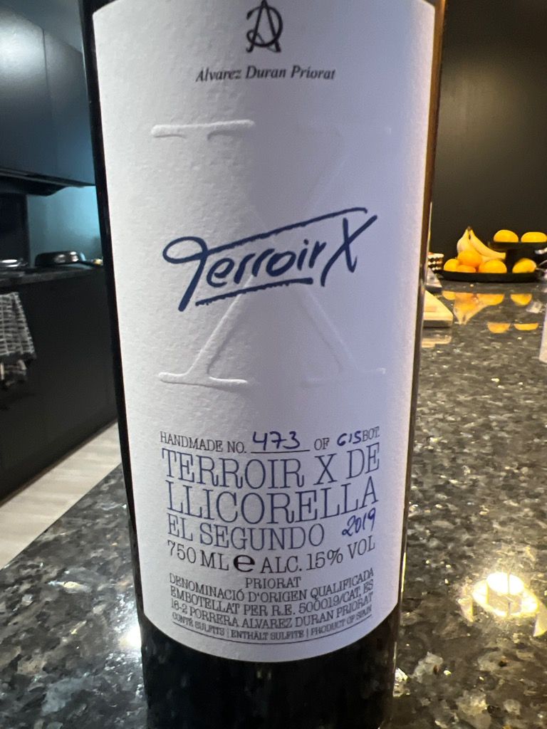 2019 Alvarez Duran Priorat Terroir X de Llicorella 1897 El Segundo ...