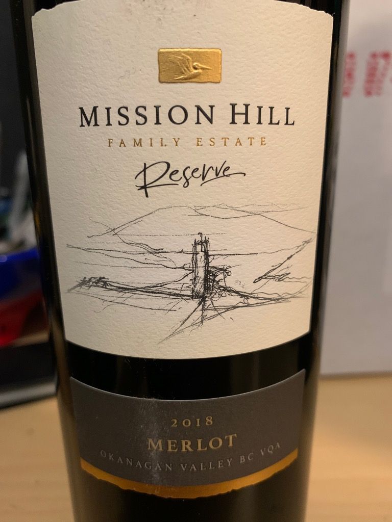 2018 Mission Hill Merlot Reserve, Canada, British Columbia, Okanagan ...