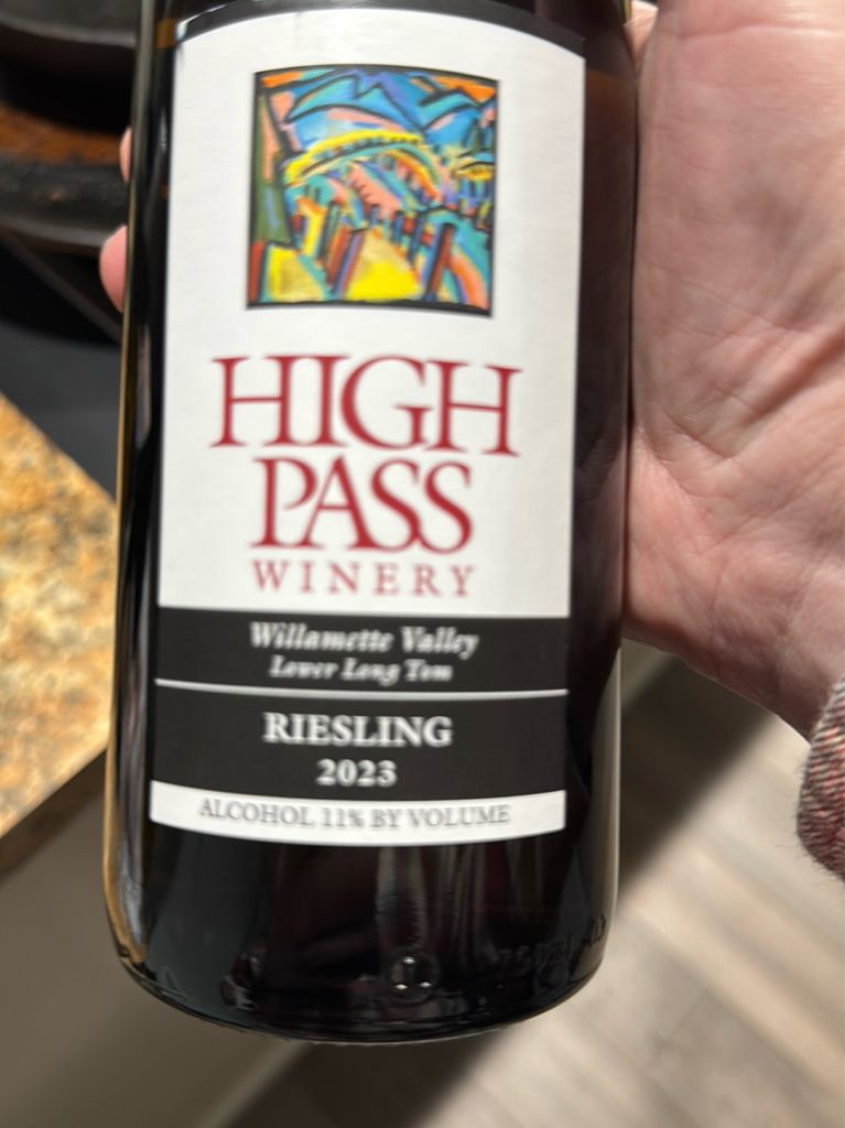 2023 High Pass Winery Riesling, USA, Oregon, Willamette Valley ...