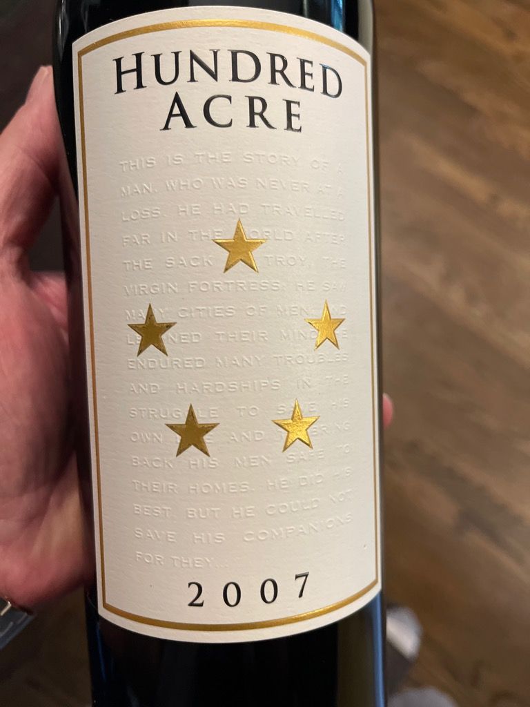 2007 Hundred Acre Vineyard Cabernet Sauvignon Few and Far Between, USA ...