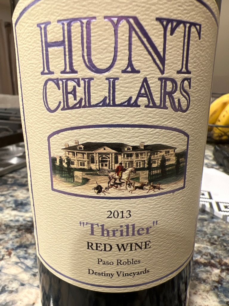 2013 Hunt Cellars Thriller Red Destiny Vineyard, USA, California ...