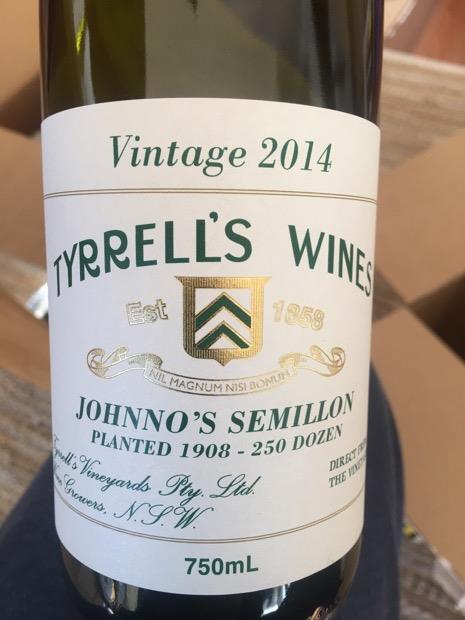 2014 Tyrrell's Johnno's Sémillon, Australia, New South Wales, Hunter ...